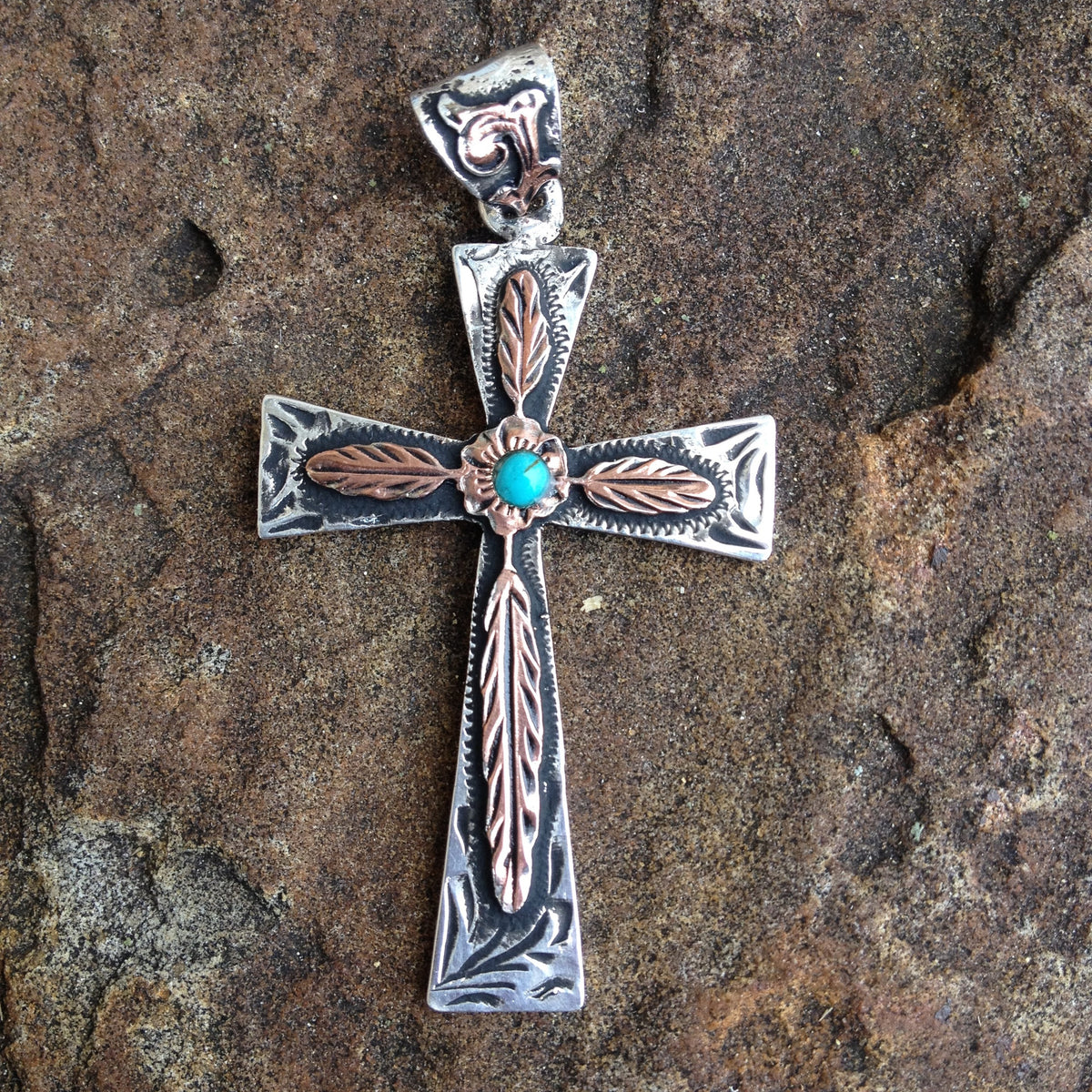 Copper Feather Cross Pendent – Shea Michelle Buckles