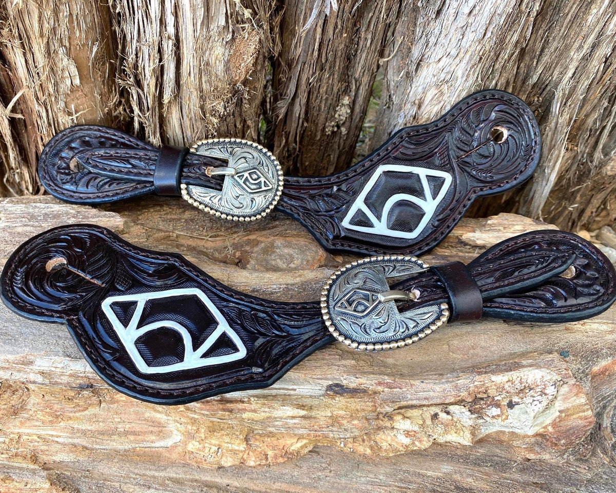 Leather Spur Straps with Custom Buckle 3. – Shea Michelle Buckles